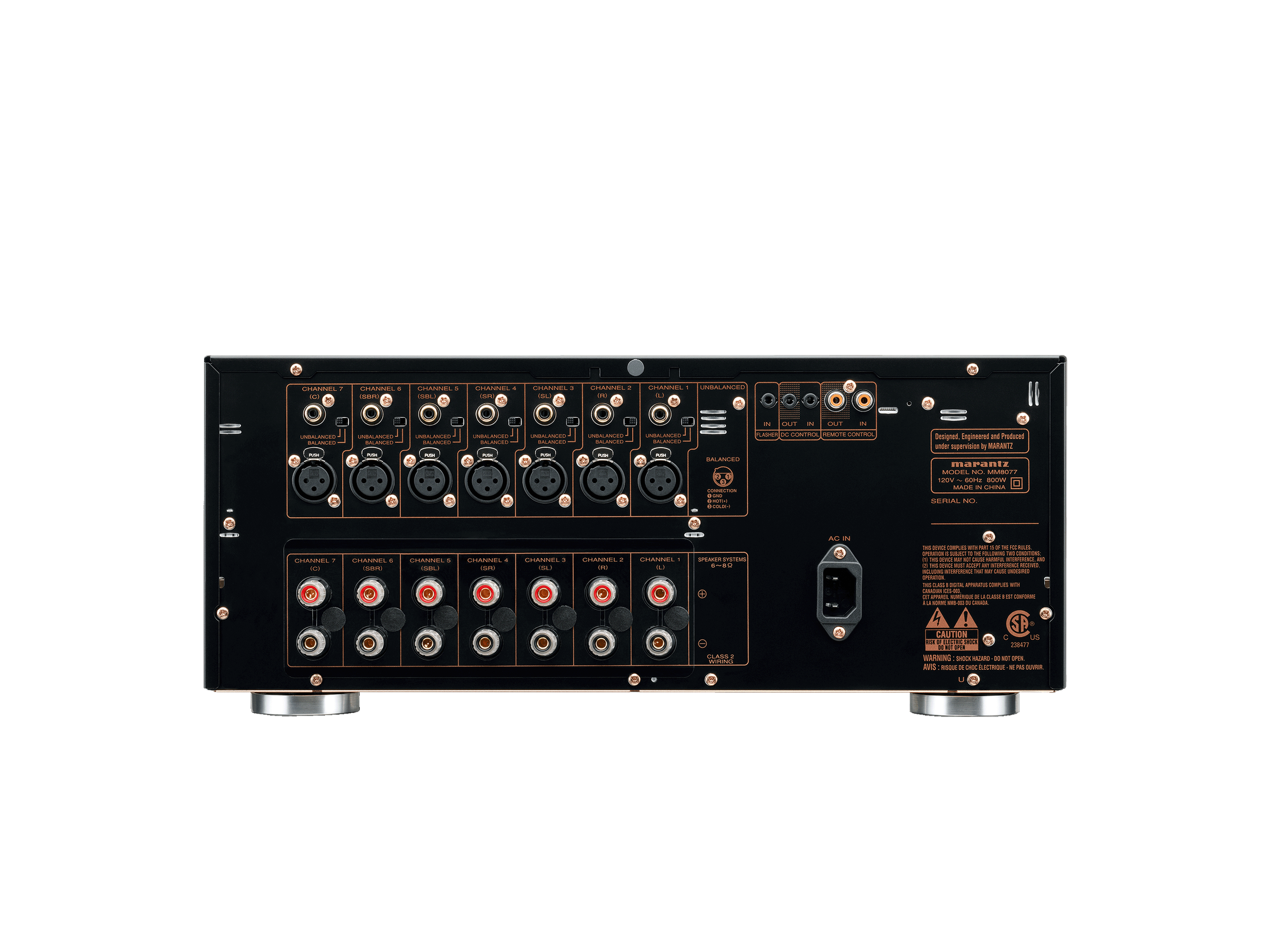 MM8077 - 7 Channel Power Amplifier with 150W | Marantz - United States