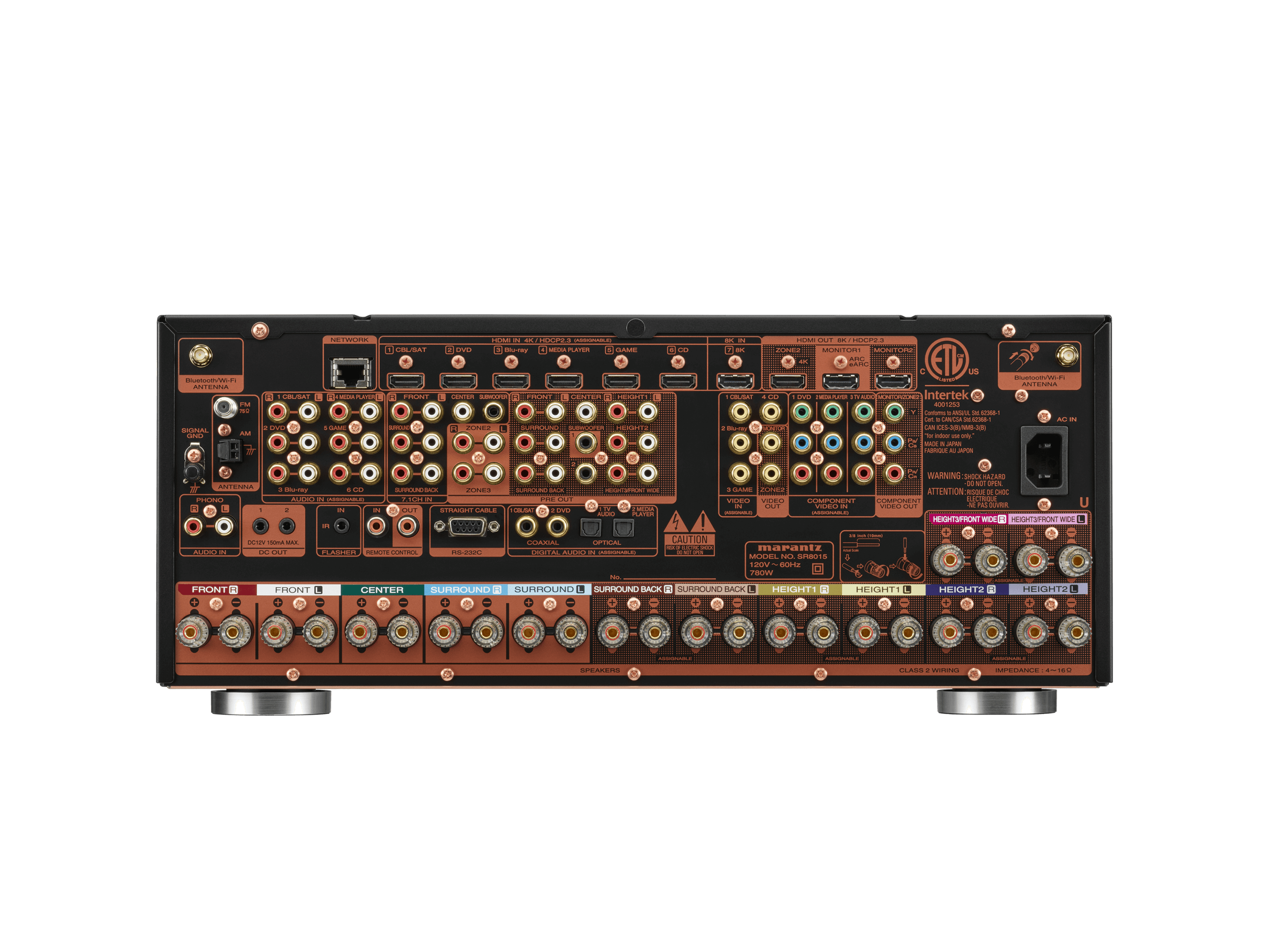 SR8015 - 13.2 Channel AV Receiver Powered by HEOS™ with 140W, 8K and 8 HDMI Inputs | Marantz ...