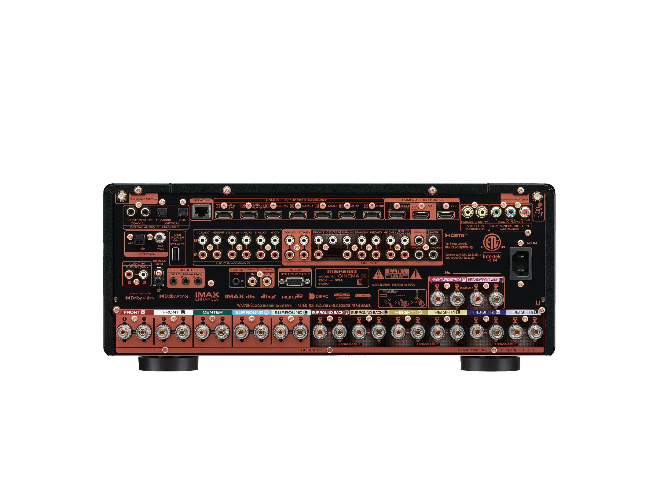 CINEMA 30 - Reference 11.4 Channel AV Receiver Powered by HEOS™ with Dolby Atmos, 140W, 8K and 7 ...